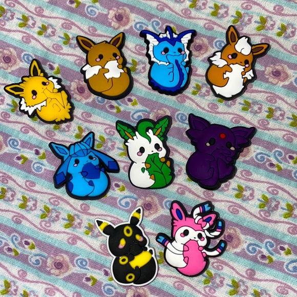 CROCS | Accessories | 9 Piece Complete Eevee Evolution Pokemon Crocs ...